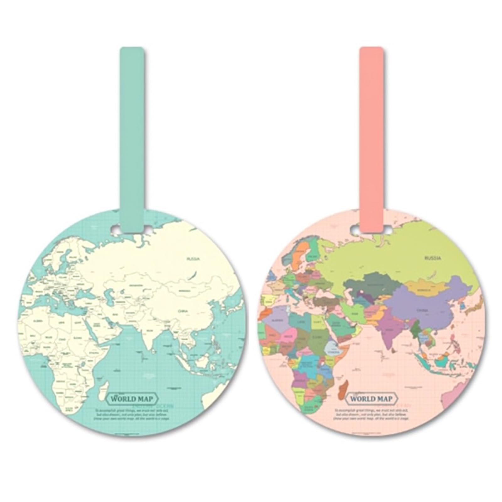 World Map Pattern Luggage Tags, 2PCS Baggage Labels, Travel ID Tags ...