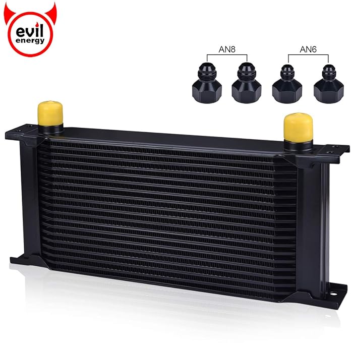 Buy EVIL ENERGY 19 Row AN10-10AN Stacked Plate Oil Cooler 6AN 8AN ...