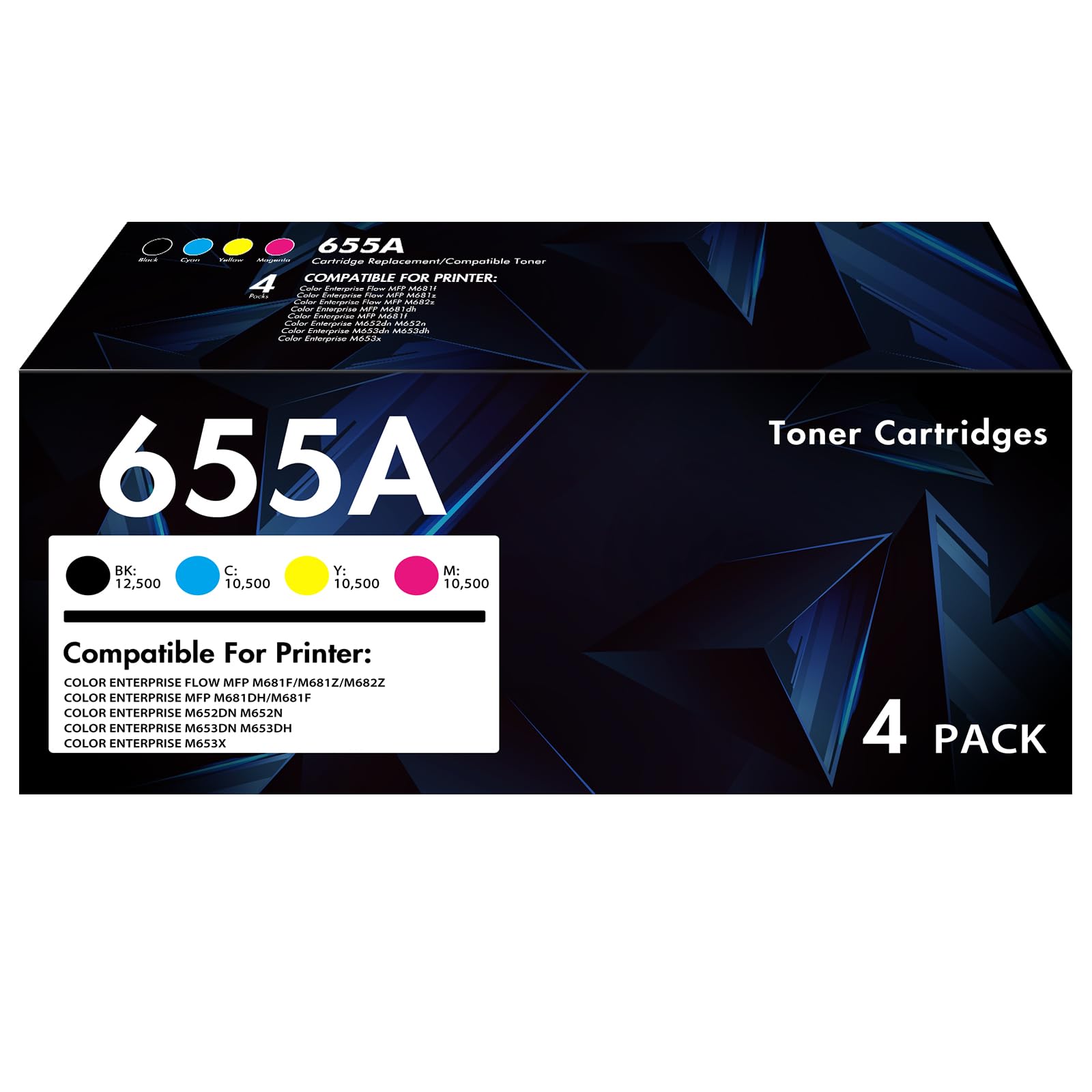 Amazon.com: 655A Toner Cartridge 4 Pack Compatible Replacement for HP ...