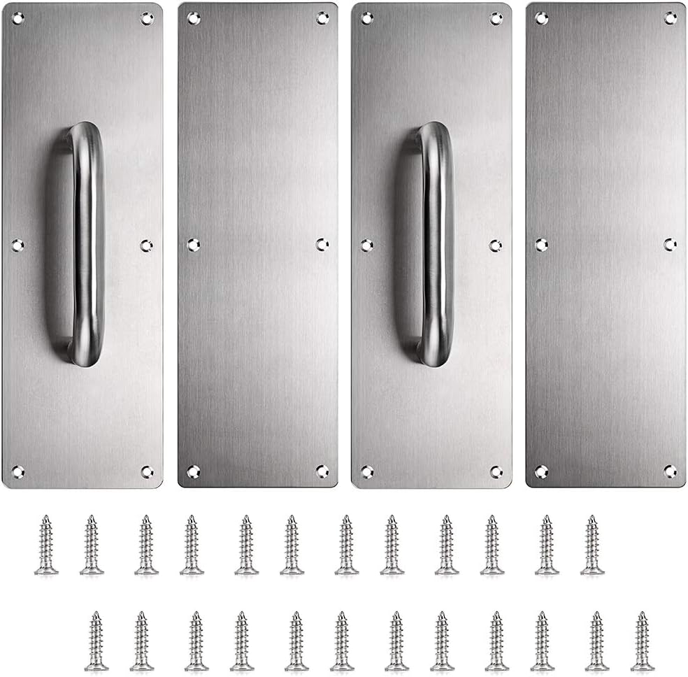 Stainless Steel Door Push Plate and Pull Handle Set with Screws, Home ...
