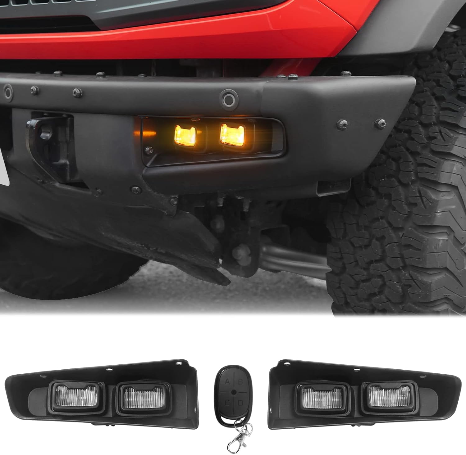 Amazon.com: Mabett Raptor Style Fog Light Assemblies for Ford Bronco ...