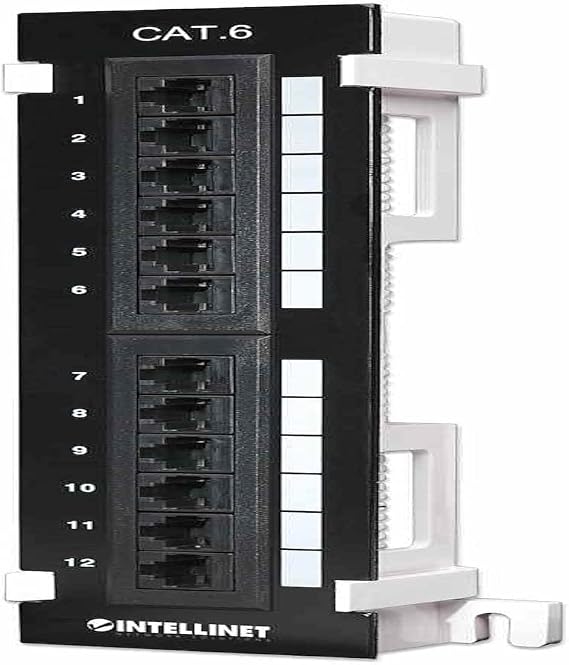 Amazon.com: Intellinet 12-Port Cat6 Wall-mount Patch Panel (560269 ...