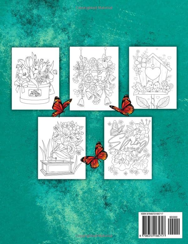 Snapklik.com : Large Print Spring Adult Coloring Book: 50 Beautiful ...