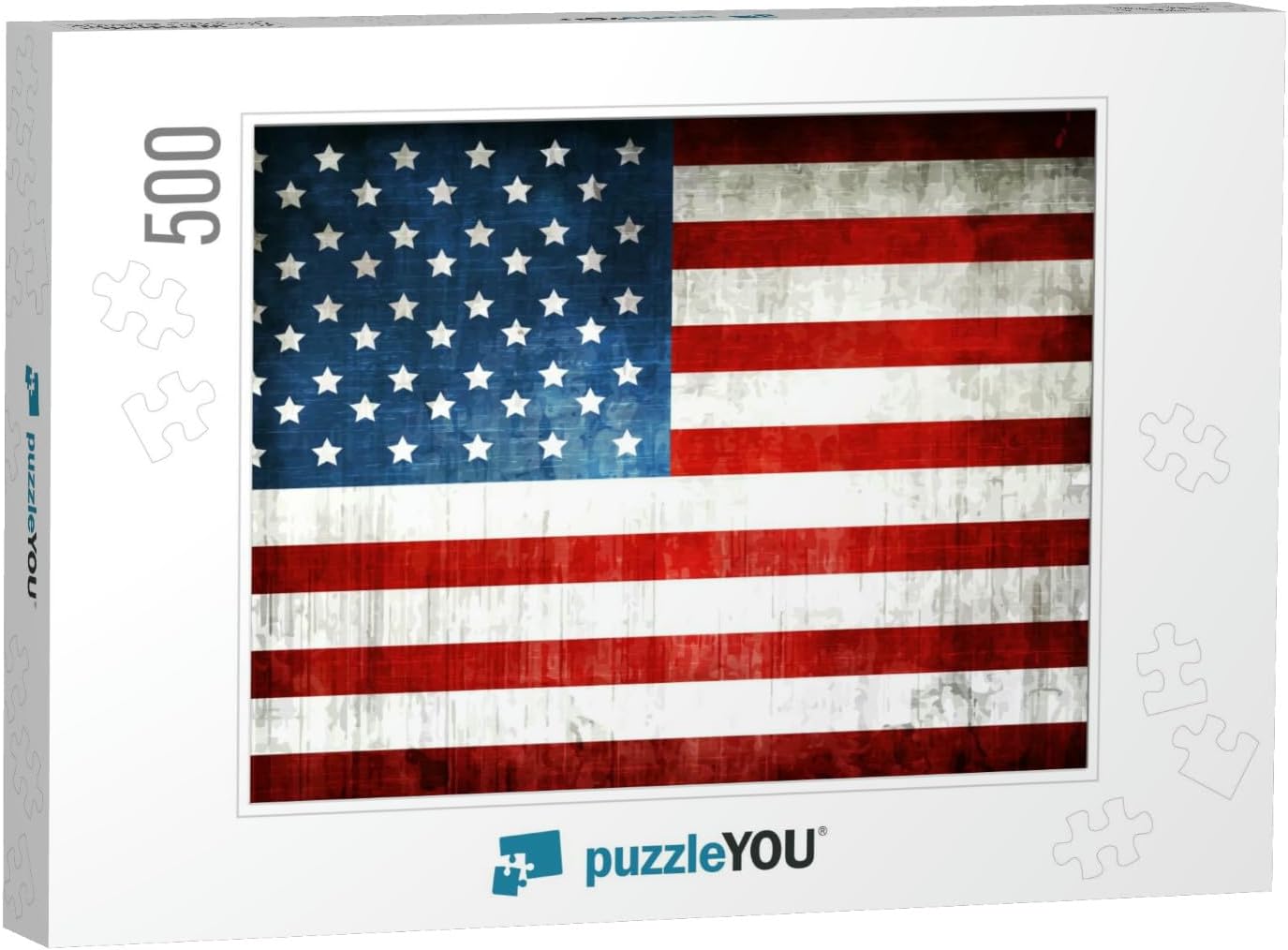 Amazon.com: Grunge American Flag... Jigsaw Puzzle Jigsaw Puzzle with ...