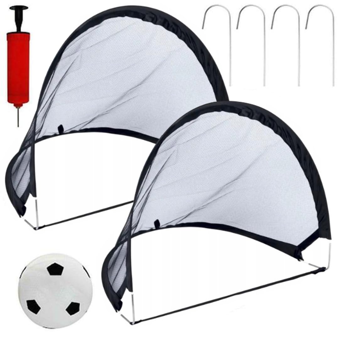 The Magic Toy Shop Kids Football Training Set of 2 Soccer Pop-Up Goal ...