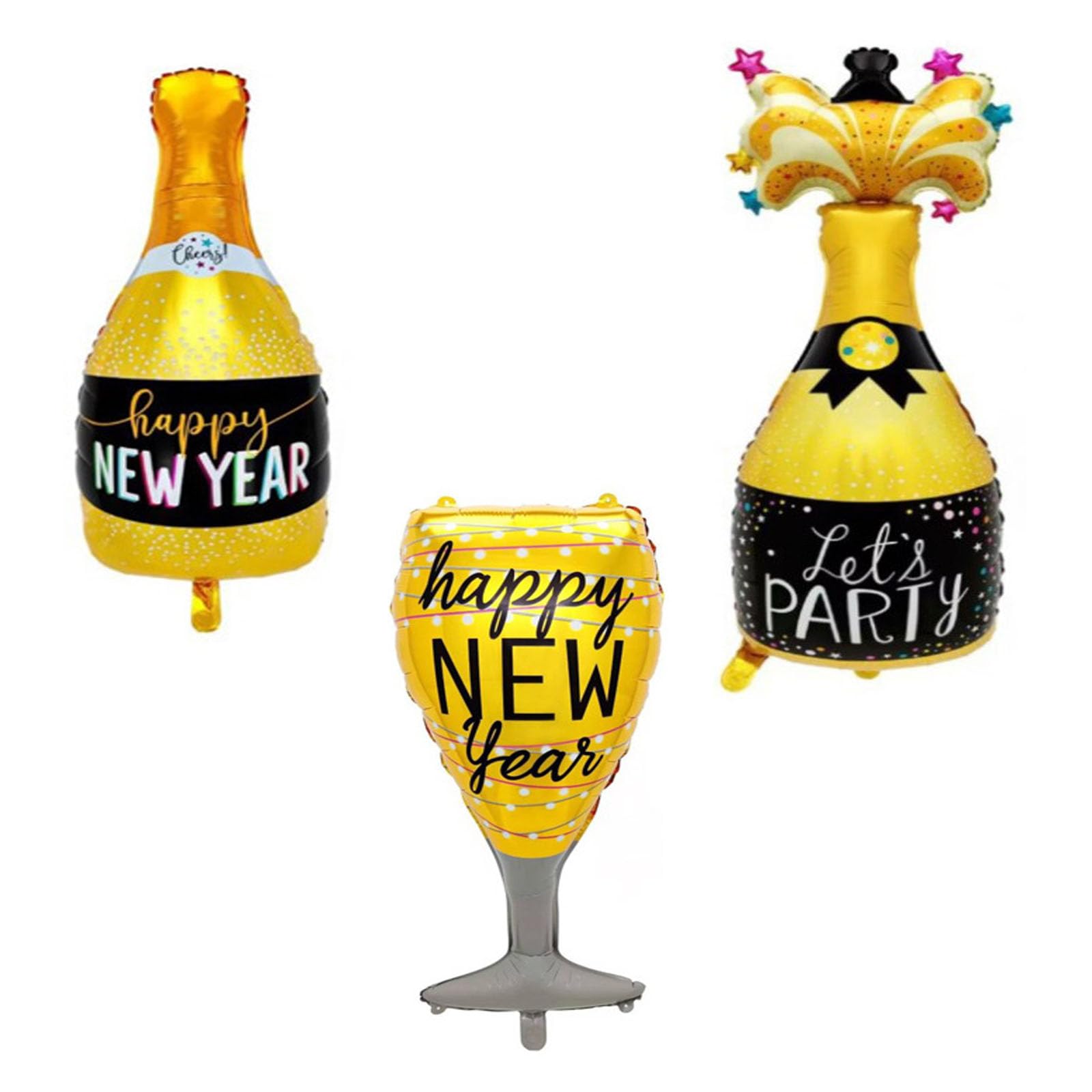 Amazon.com: Soochat Happy New Year balloons Big Champagne Bottles ...