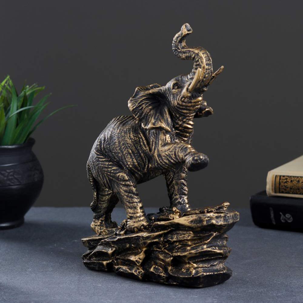Amazon.com: Elephant Statue Elephant Figurines Home Decor Dark Bronze ...