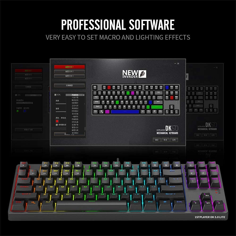 Buy 1ST PLAYER TKL RGB Gaming Mechanical Wired Keyboard DK5.0 LITE ...