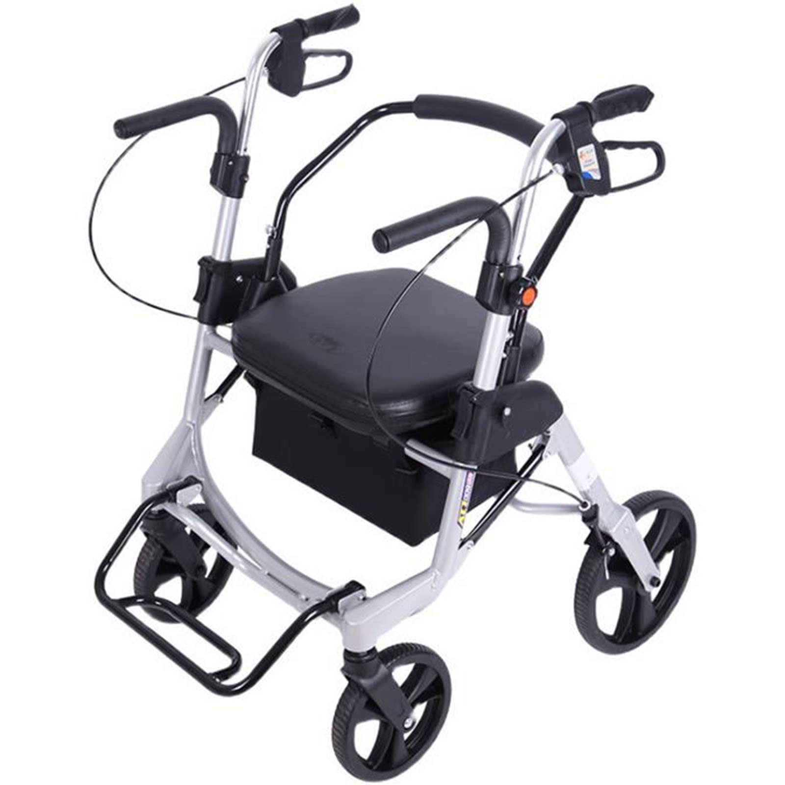 Buy SGSDG Foldable White Aluminum Alloy Rollator Walker Height ...