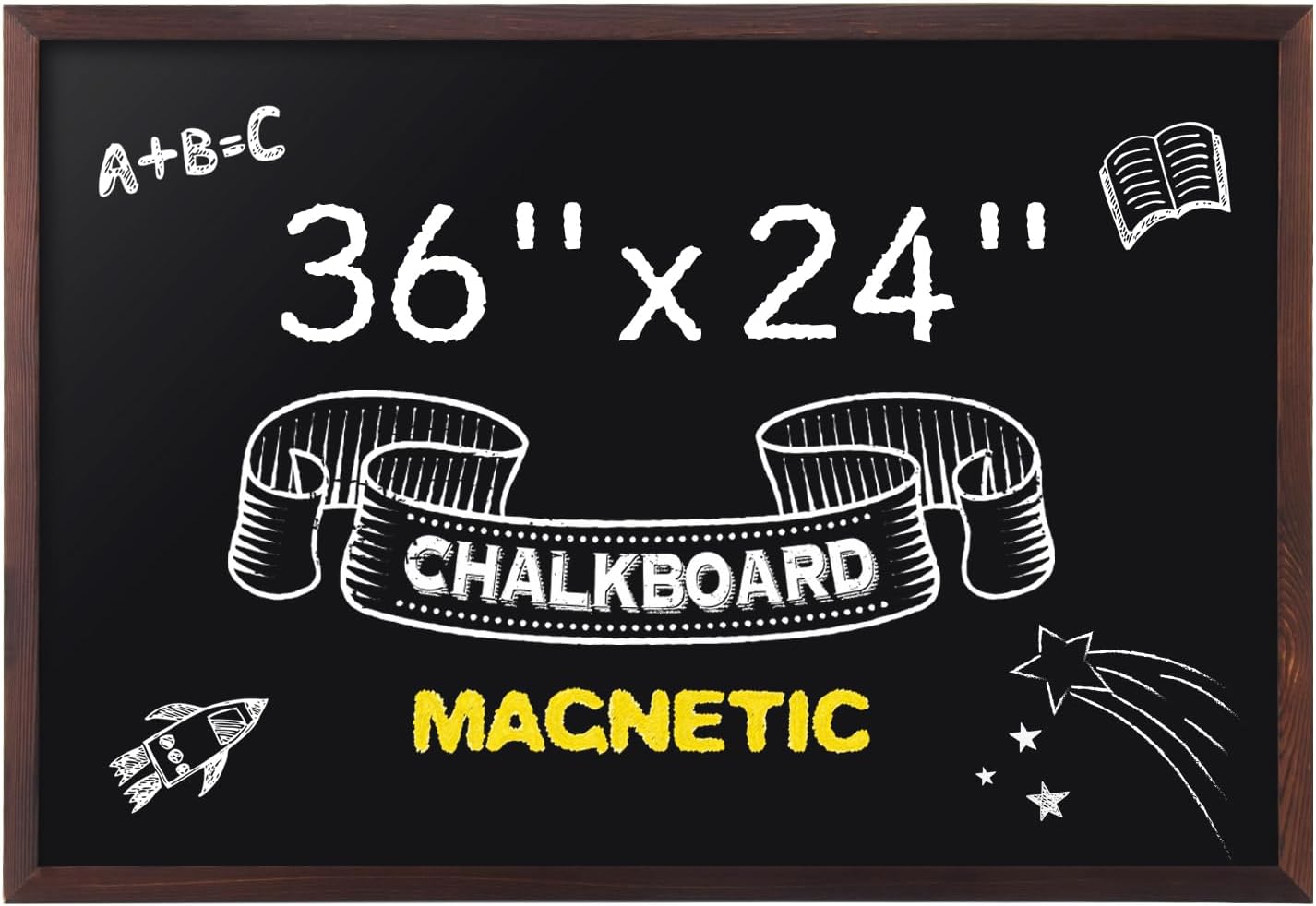 Amazon.com: DesignOvation Bosc Framed Magnetic Chalkboard, 27.5x33.5, Black