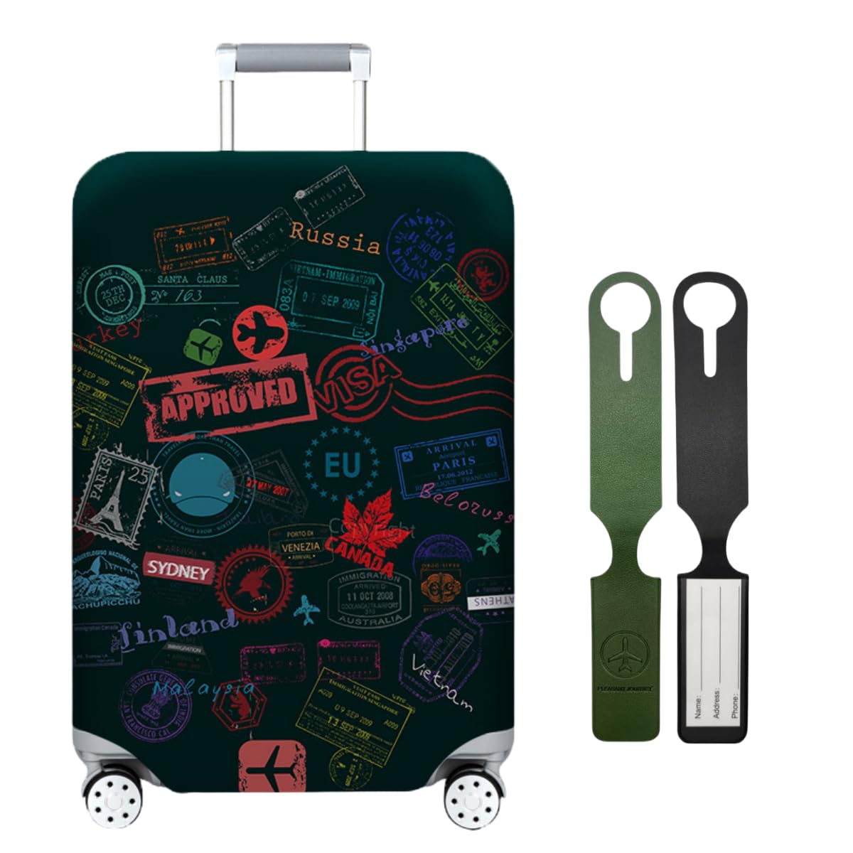 Suitcase Cover Protector with Luggage Tag,ZANZER Luggage Cover ...