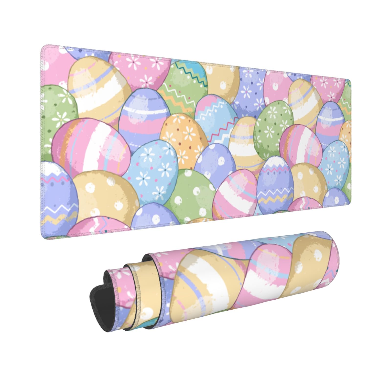 Amazon.com: Easter Mouse Pad 31.5x11.8 XL Pink Blue Colorful Eggs Anime ...