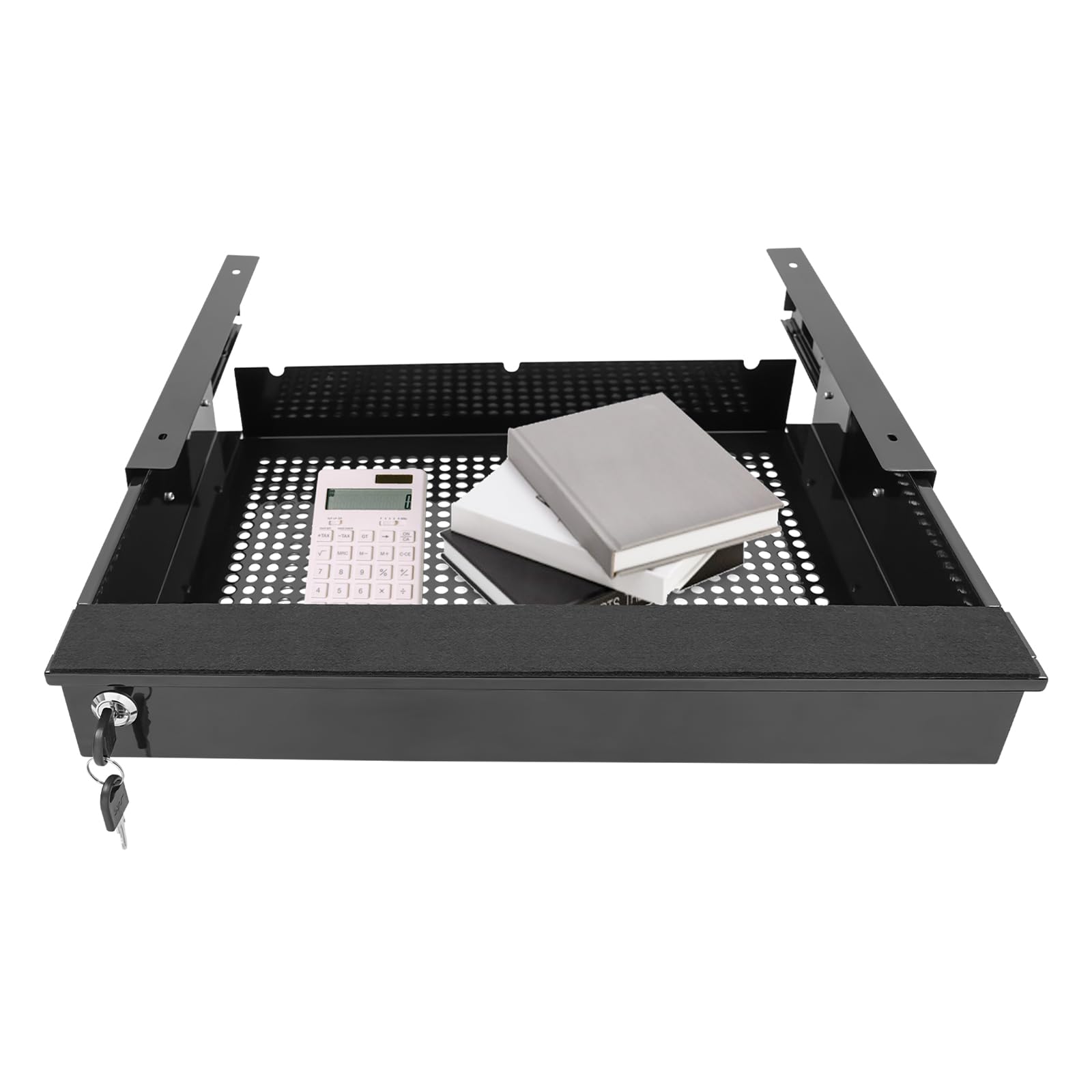 Amazon.com: Under Desk Pull-out Drawer with Lock 17 Inch Under Desk ...