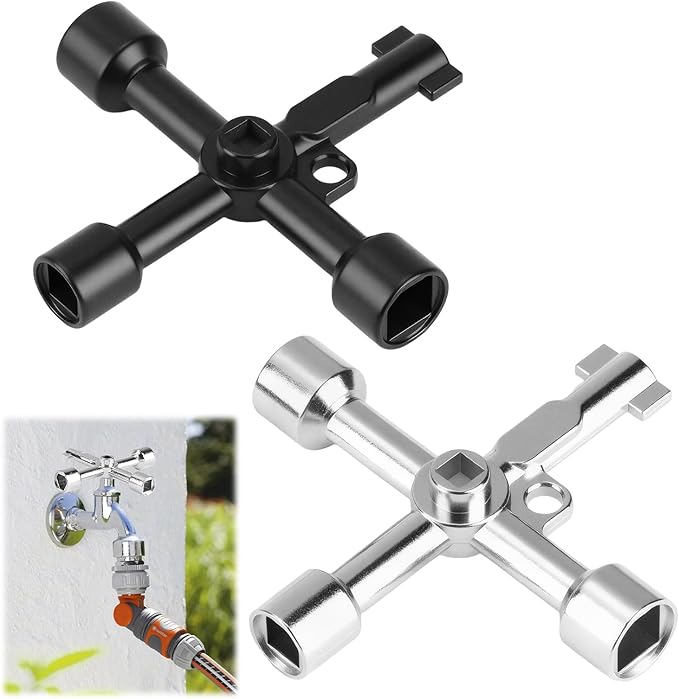 2 Pcs 4 Way Multi-Functional Utility Key, Durable Alloy 4 in 1 Key Suit ...