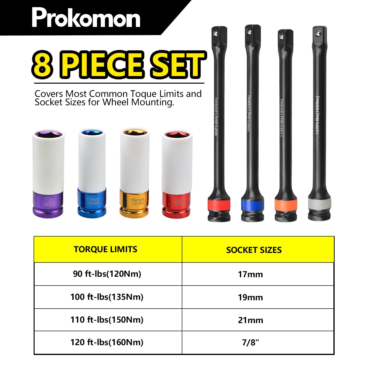 Snapklik.com : Prokomon 1/2 Drive Torque Limiting Extension Bar & Deep ...