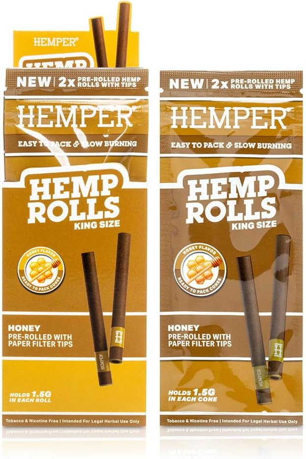 Amazon.com: Hemper King Size Pre-Rolled Hemp Rolls with Paper Tips ...