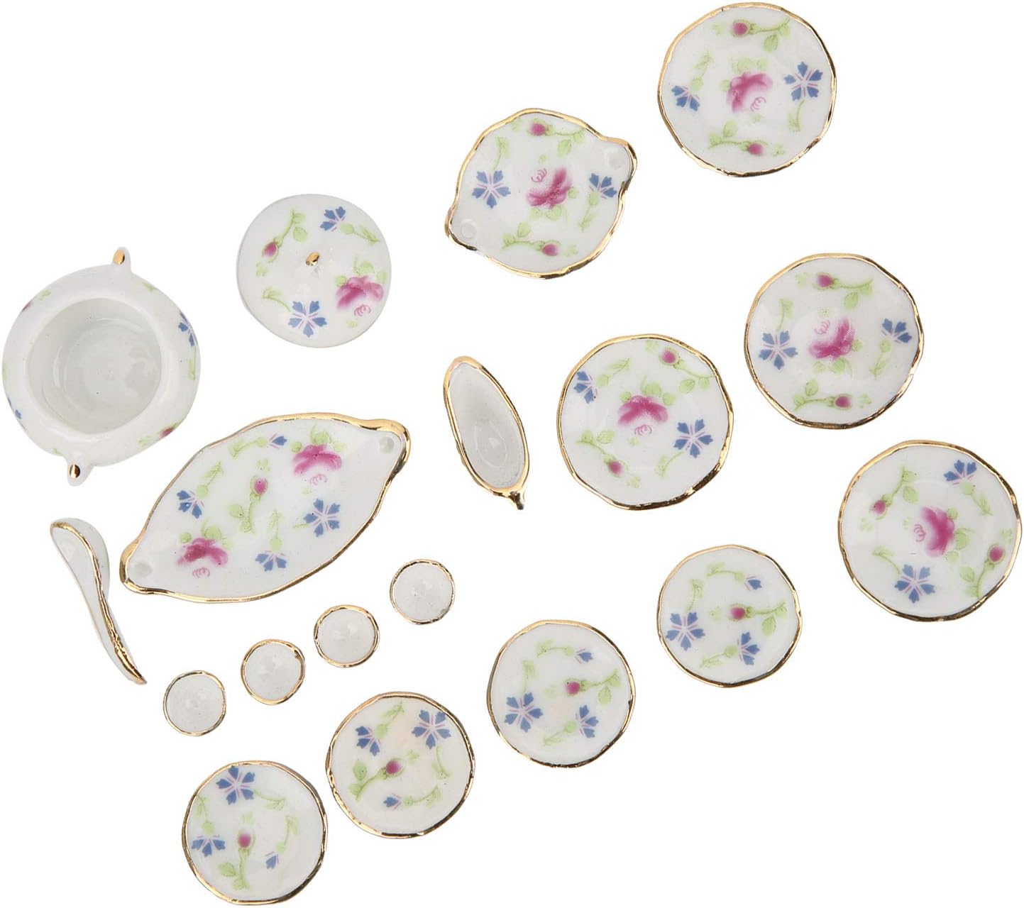 Amazon.com: VBESTLIFE Mini Dollhouse Tea Set, 1:12 Miniature House ...