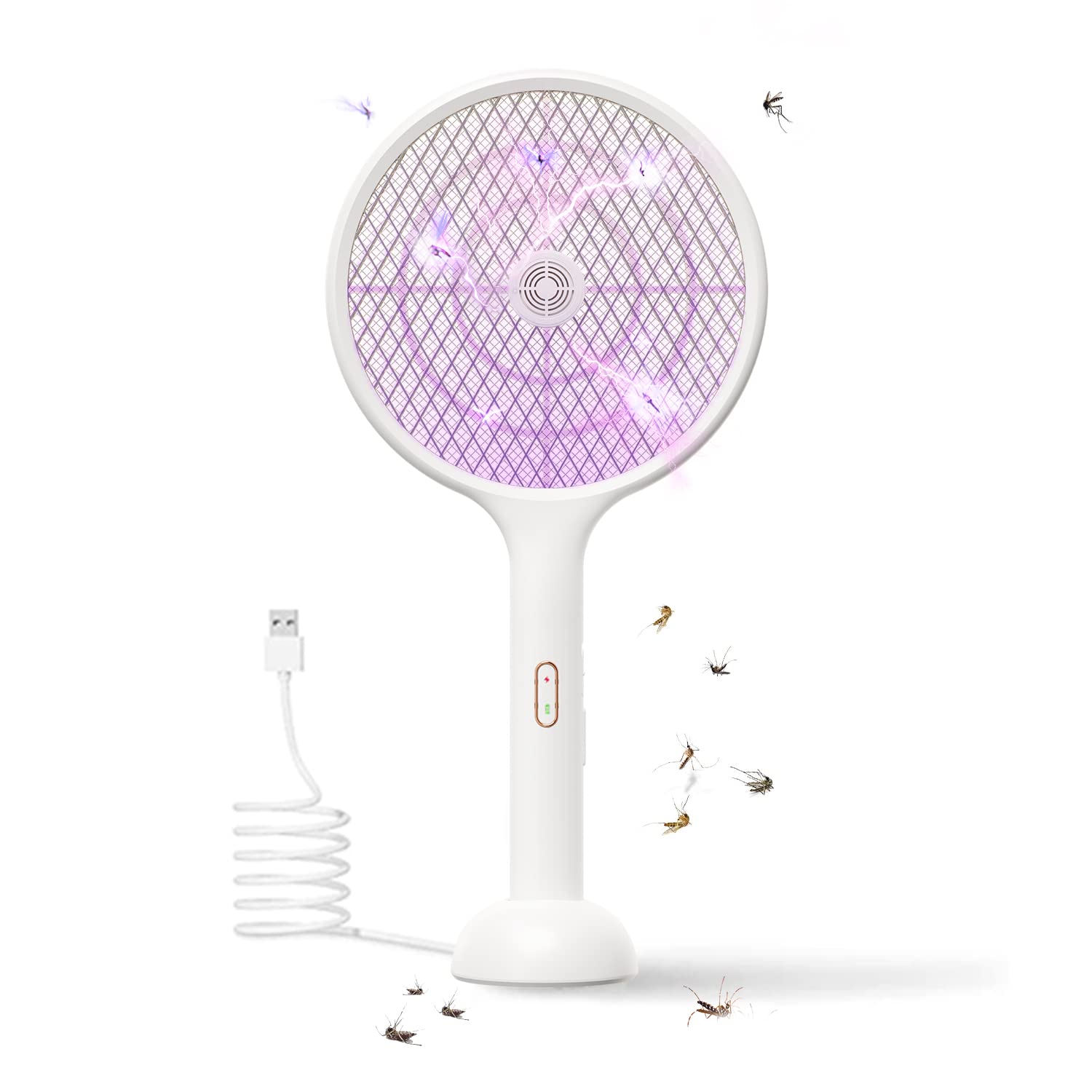 Handheld Bug Zapper Racket Cordless Fly Swatter Electric - Mosquito ...