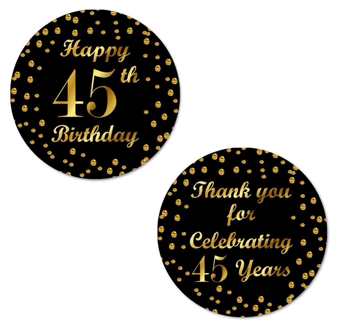 Amazon.com : 45th Birthday Round 2 Inch Big Glossy Stickers, Thank You ...
