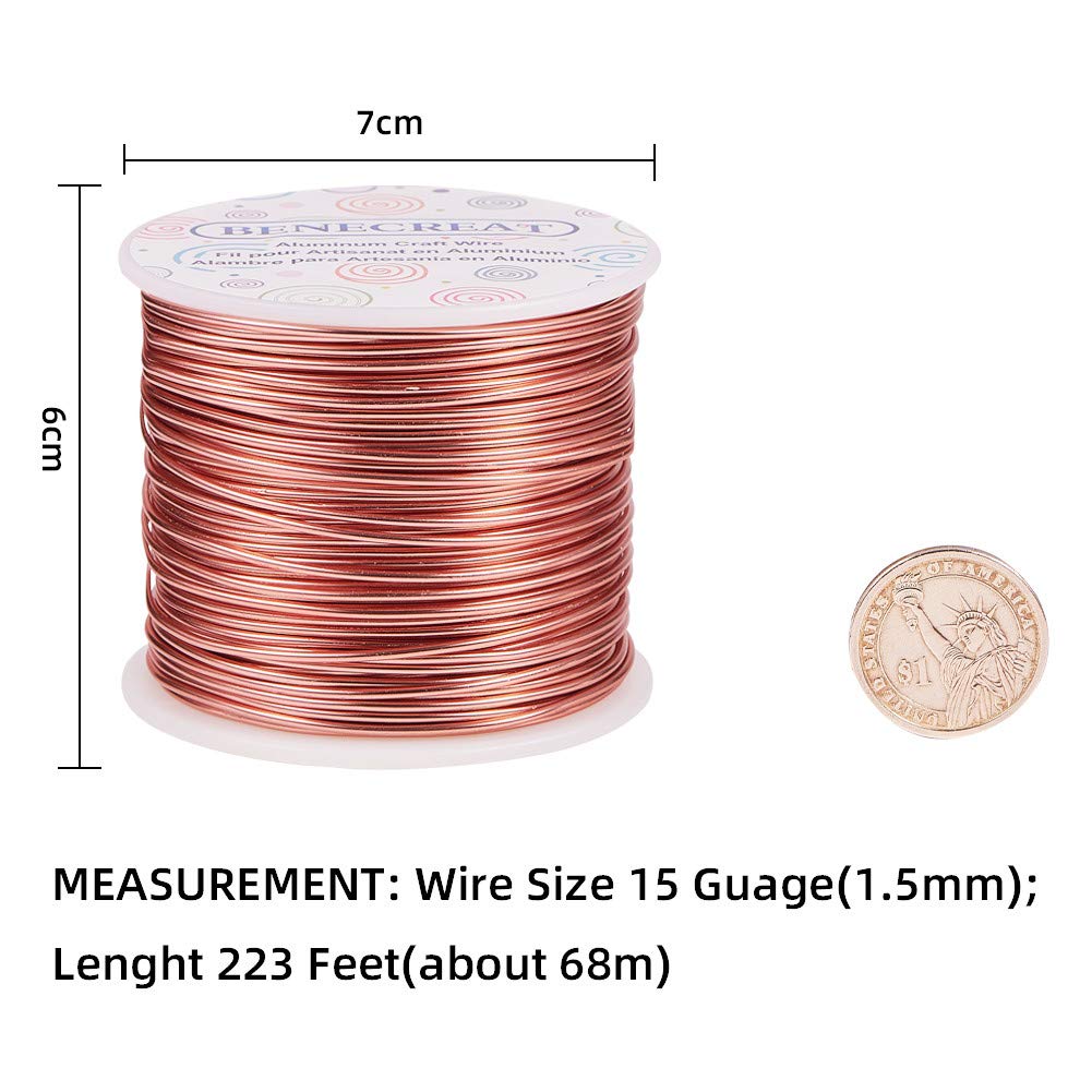 Snapklik.com : BENECREAT 15 Gauge 220FT Aluminum Jewelry Craft Wire ...