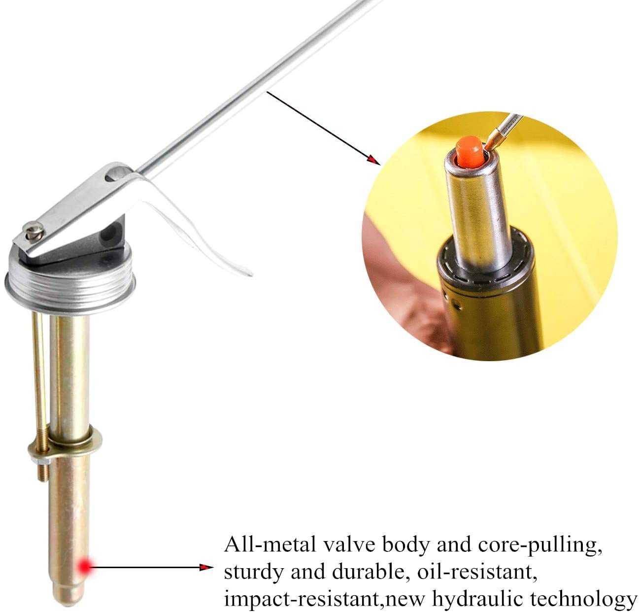 Oil Can Pump Oiler 250ml Metal High Pressure Oiler Hand Pump Oil