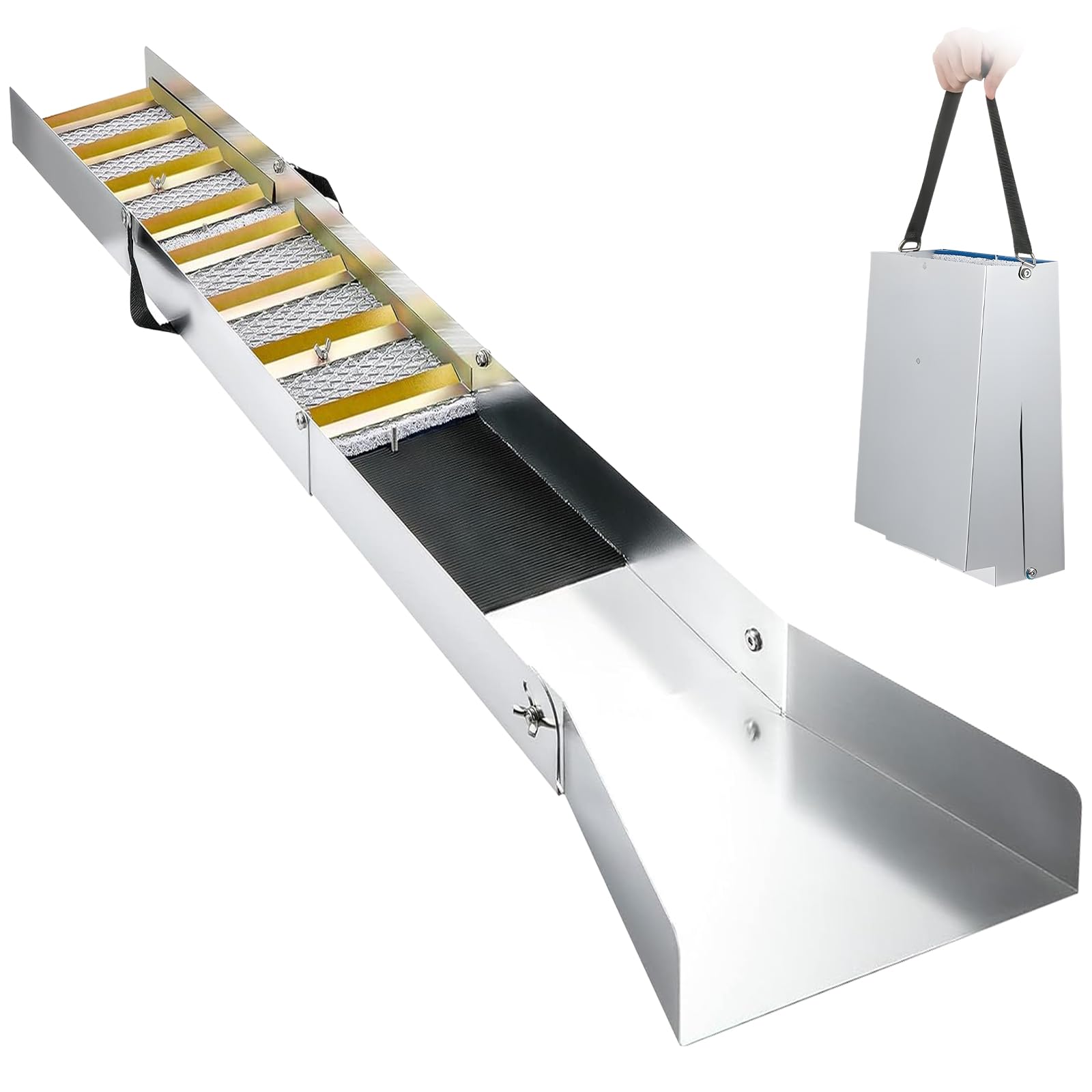 OKSTENCK Folding Aluminum Alloy Sluice Box,Portable Gold Mine Water Box ...