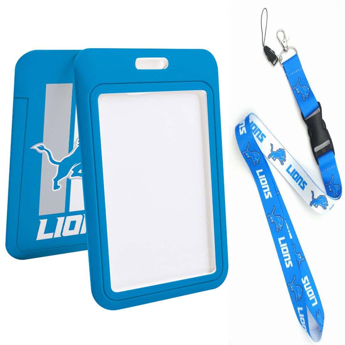 Amazon.com : Football ID Badge Holder with Lanyard, Hard Plastic Key ...