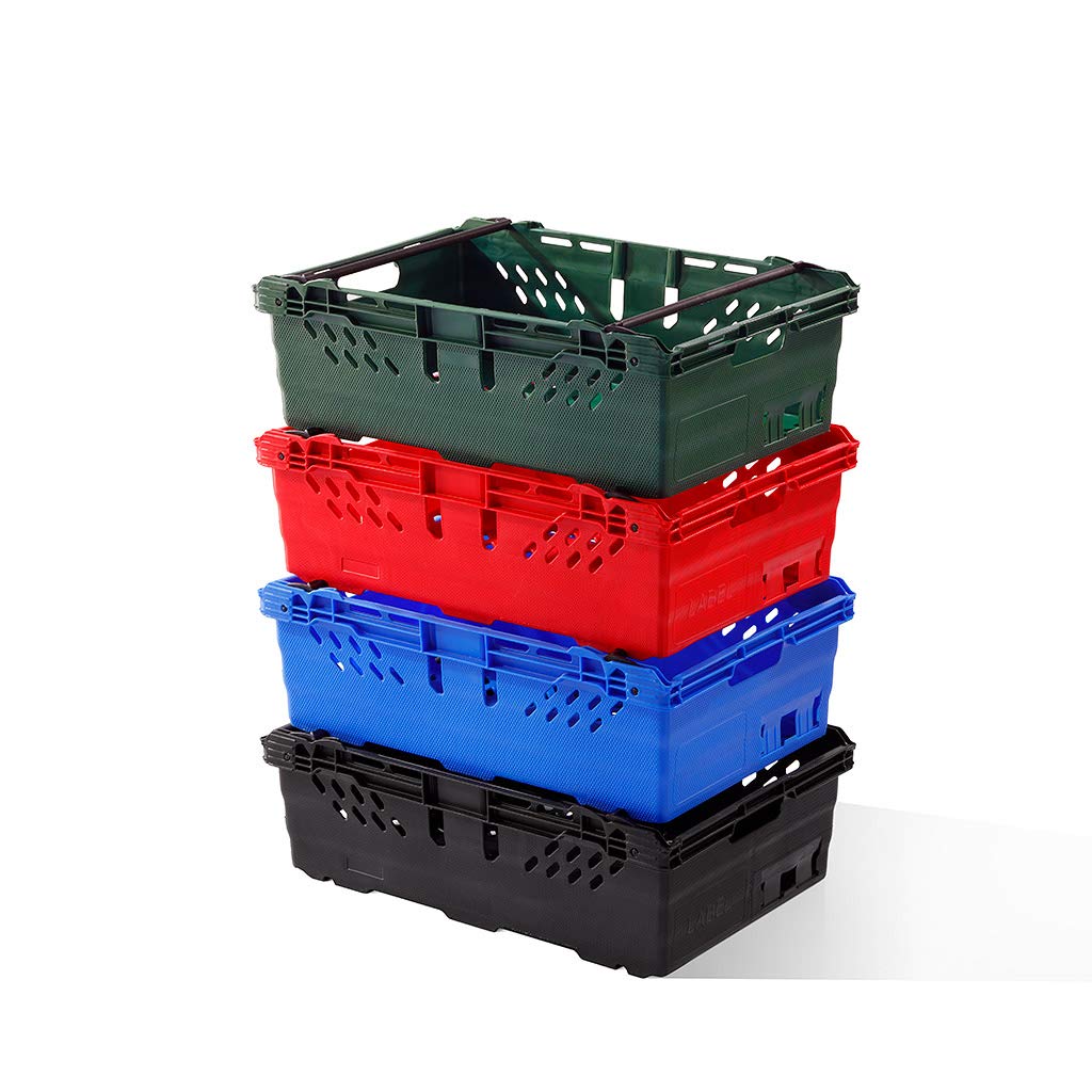 10x 35 Litre Stacking & Nesting Crate Ventilated Crate/Supermarket ...