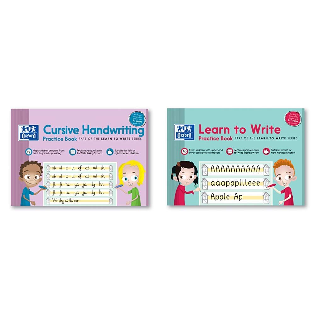 Oxford A4 210 x 297 mm"Aged 7 Plus" Children Cursive Writing Practice ...