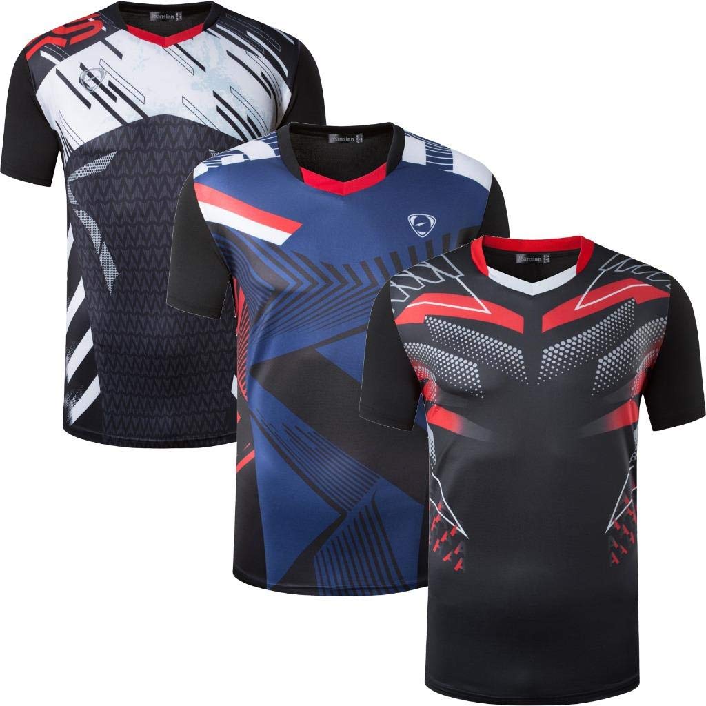Amazon.com: jeansian Men's 3 Packs Athletic Quick Dry Fit Short Sleeve ...