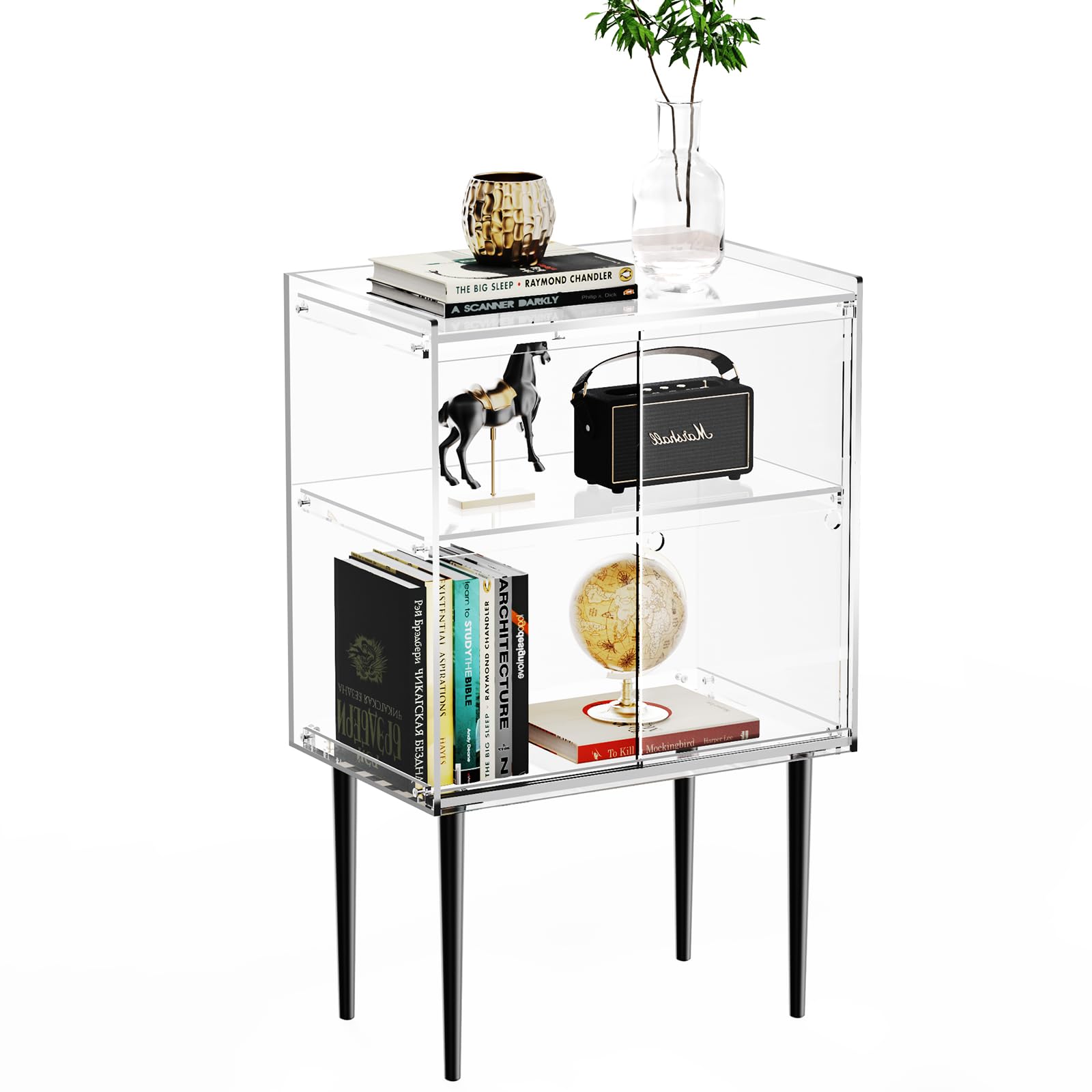 Amazon.com: solaround Acrylic Accent Cabinet with Sliding Door ...