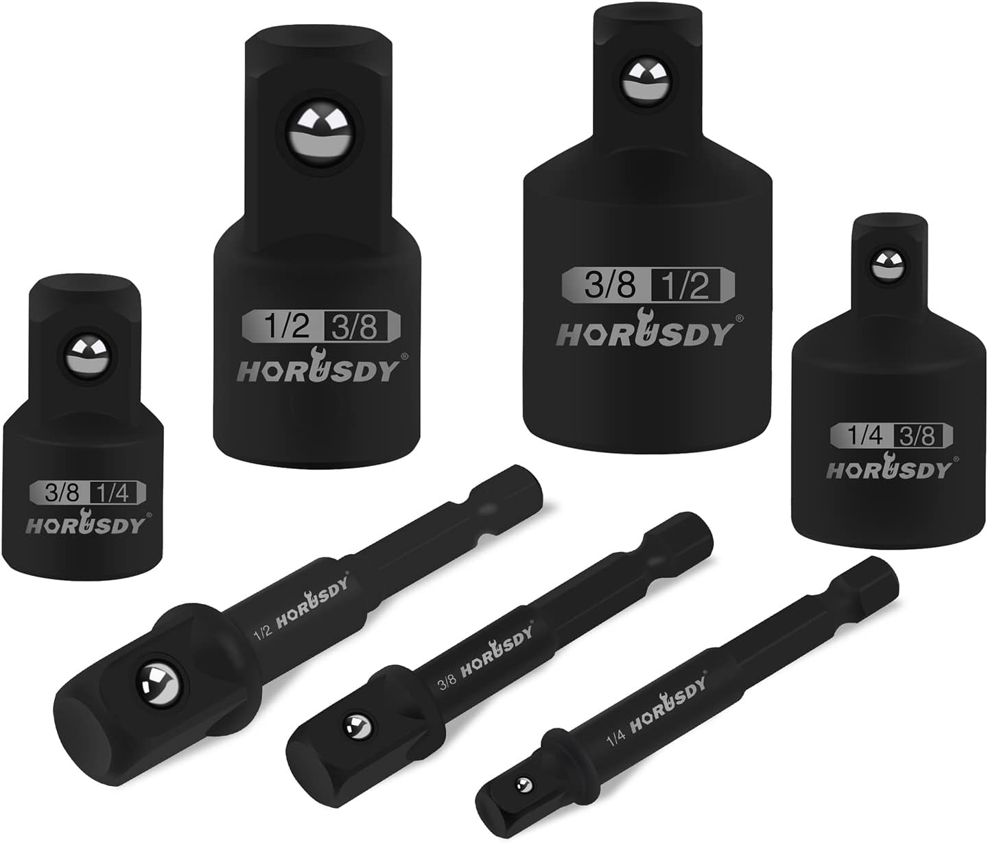 HORUSDY 7-Piece Power Drill Impact Sockets Adapter Set, Hex Shank ...