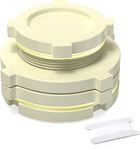 TAISHER 1PCS White ABS 3" Bulkhead Tank Connector Adapter Fitting with Plugs & Gasket for Water ...