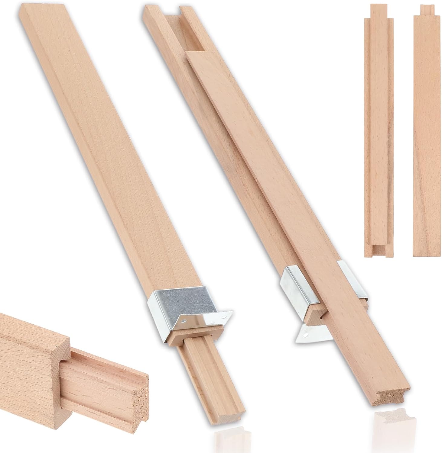 PEOVLVN 2 Pcs Drawer Slides Bottom Mount, 16 Inch Wooden Drawer Slides ...