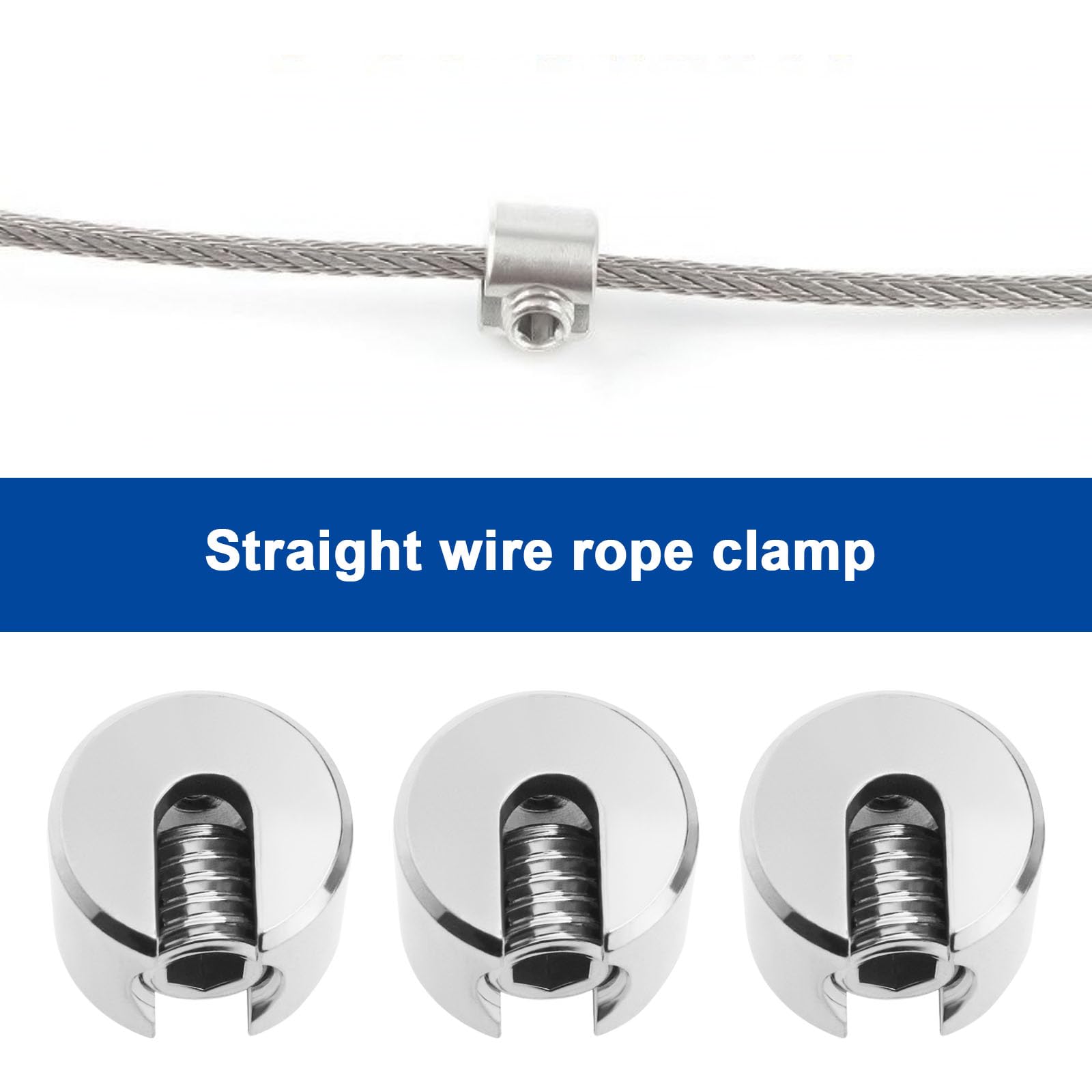 Snapklik.com : 4pcs M10x6mm Wire Rope Fixing Clip Stainless Steel Stop ...