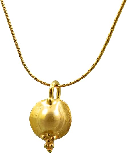 Amazon.com: 12 mm Small Pendant Necklace Jewelry Set For Women 24K Gold ...