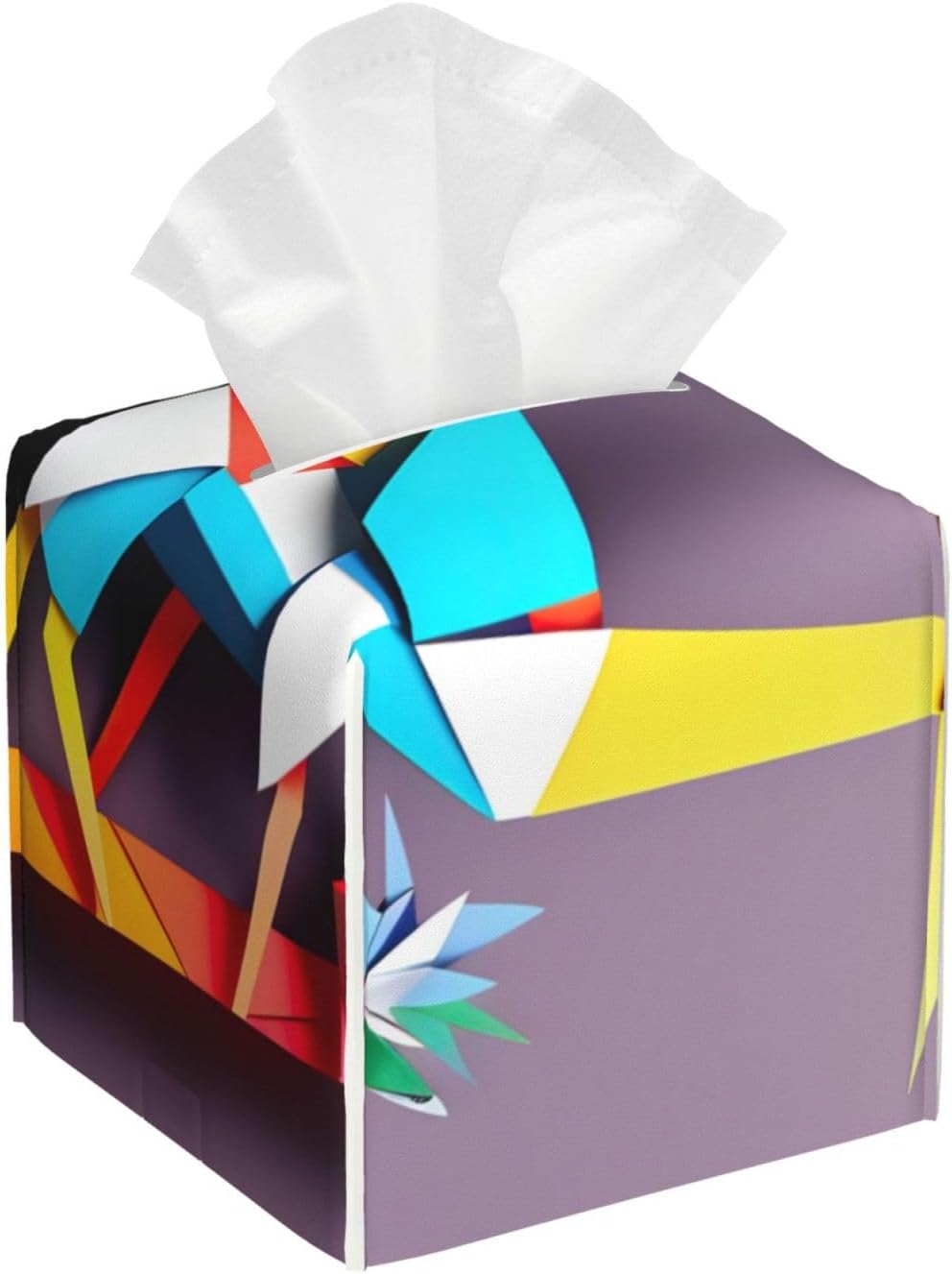 Amazon.com: Origami Multicolor Papercraft Cranes 1 Print Tissue Box ...