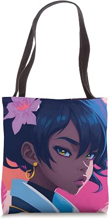 Amazon.com: Black Anime Girl Kawaii Waifu Aesthetic Japanese Tote Bag ...