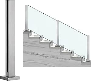Amazon.co.jp: Stair Deck Balcony Glass Railing System Handrail Fence ...