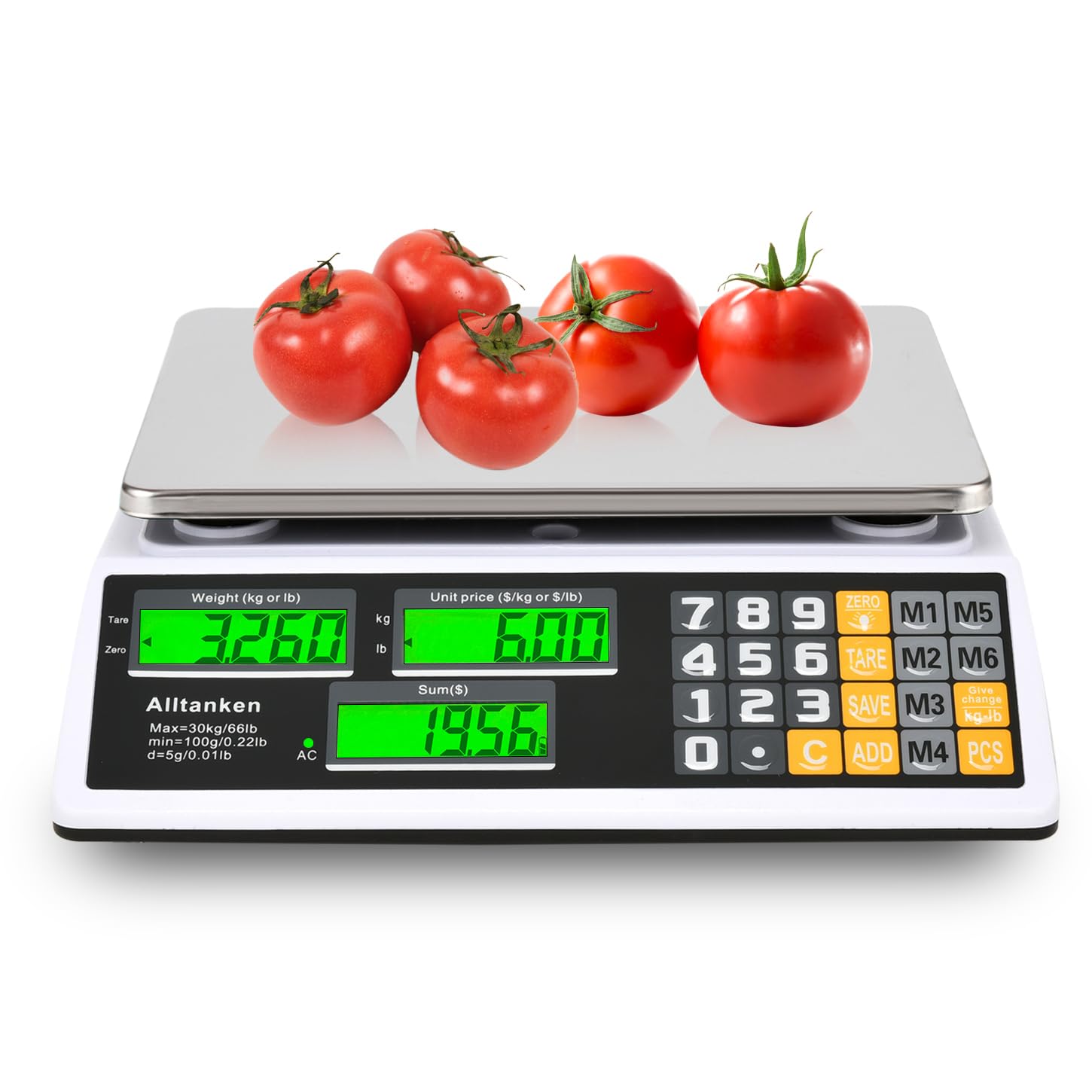 66lb Commercial Food Scale with Price Calculator, Accurate Counting and ...