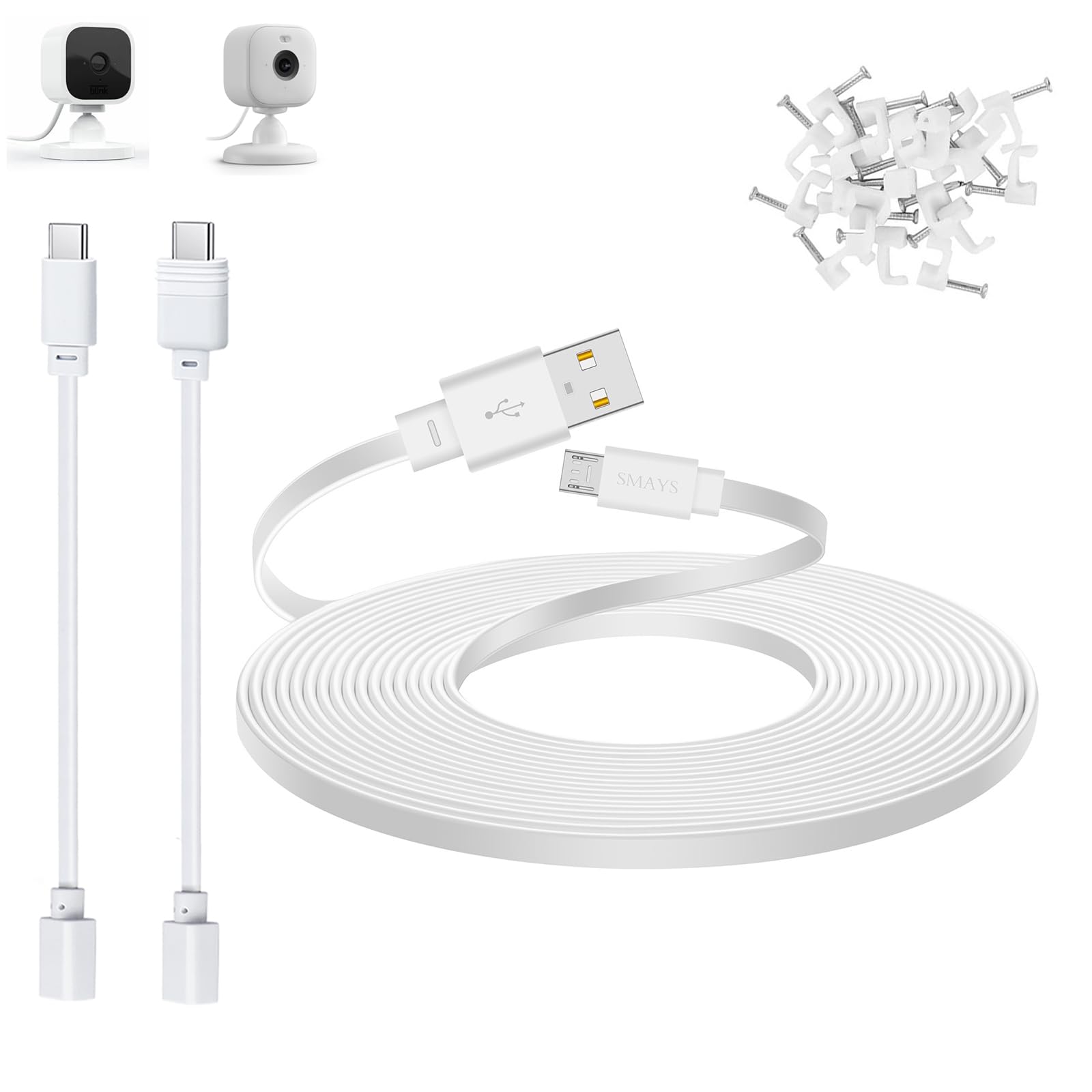 Amazon.com: Smays 30 ft Power Cord Compatible with Blink Mini, Blink ...