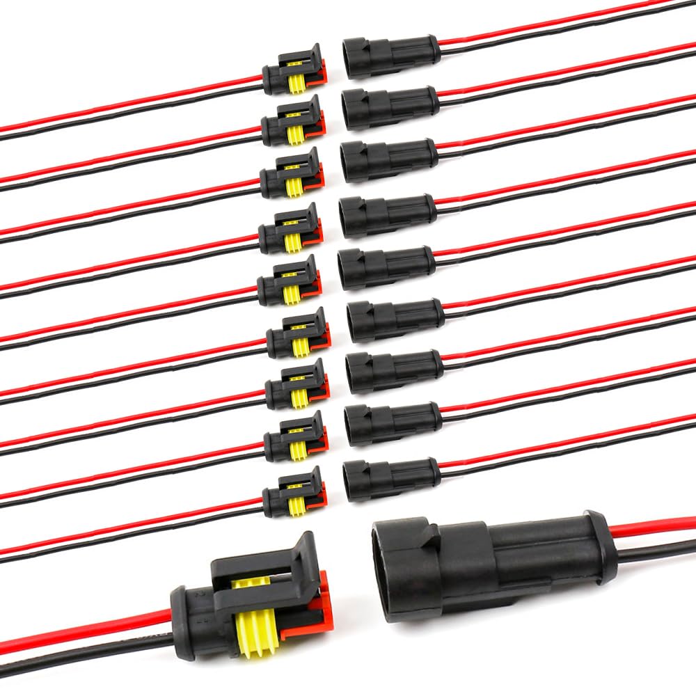 shengbowi 2Pin Way Sealed Waterproof Electrical Wire Connector Auto ...