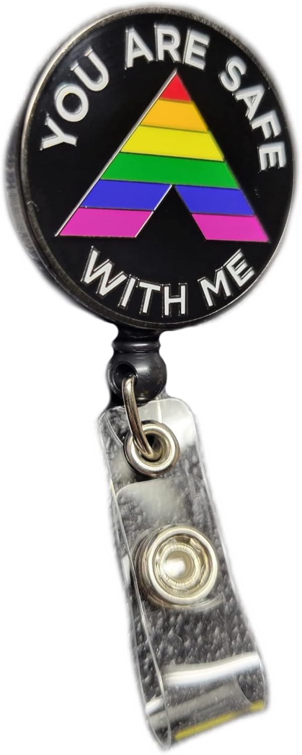 Amazon.com : Safe with Me Ally Badge Holder Reel for LGBT+ Allies ...