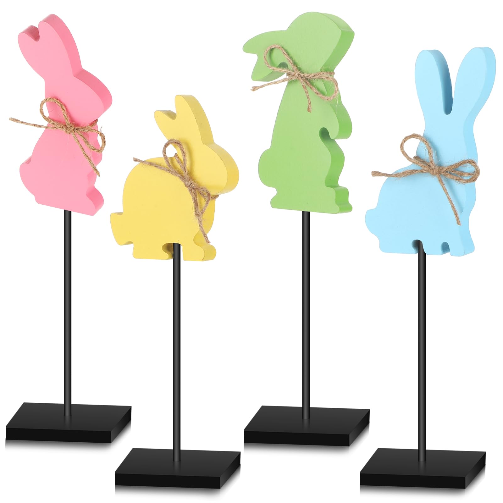 Amazon.com: Yuntau Easter Standing Table Decor Wooden Bunny Egg Rabbit ...