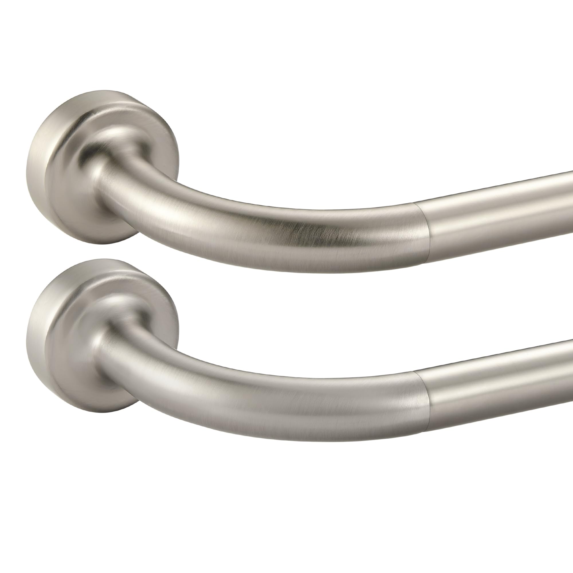 Snapklik.com : 2 Pack Brushed Nickel Disc Curtain Rods, 84-144 Inches ...