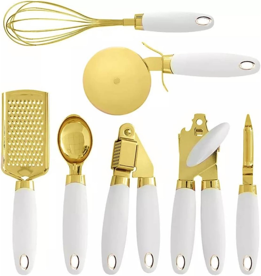 Amazon.com: White & Gold Kitchen Tools and Gadgets - Luxe 7PC Cooking ...