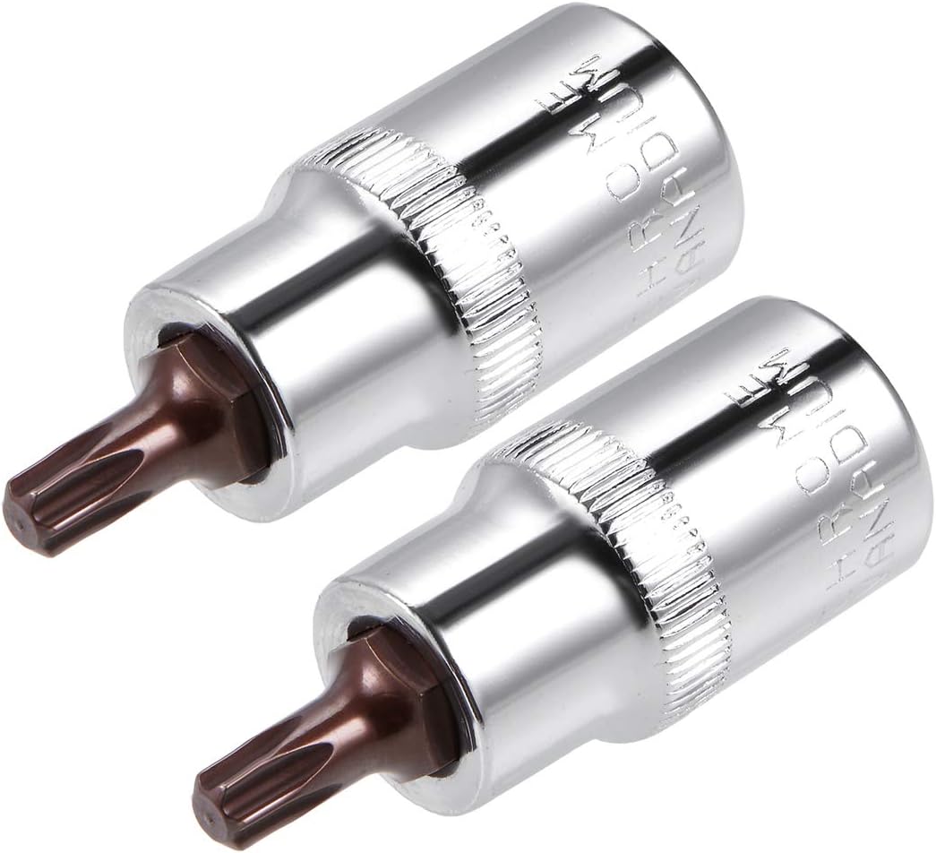 sourcing map 1/2-Inch Drive T35 Torx Bit Socket S2 Steel 55mm Length 2 ...