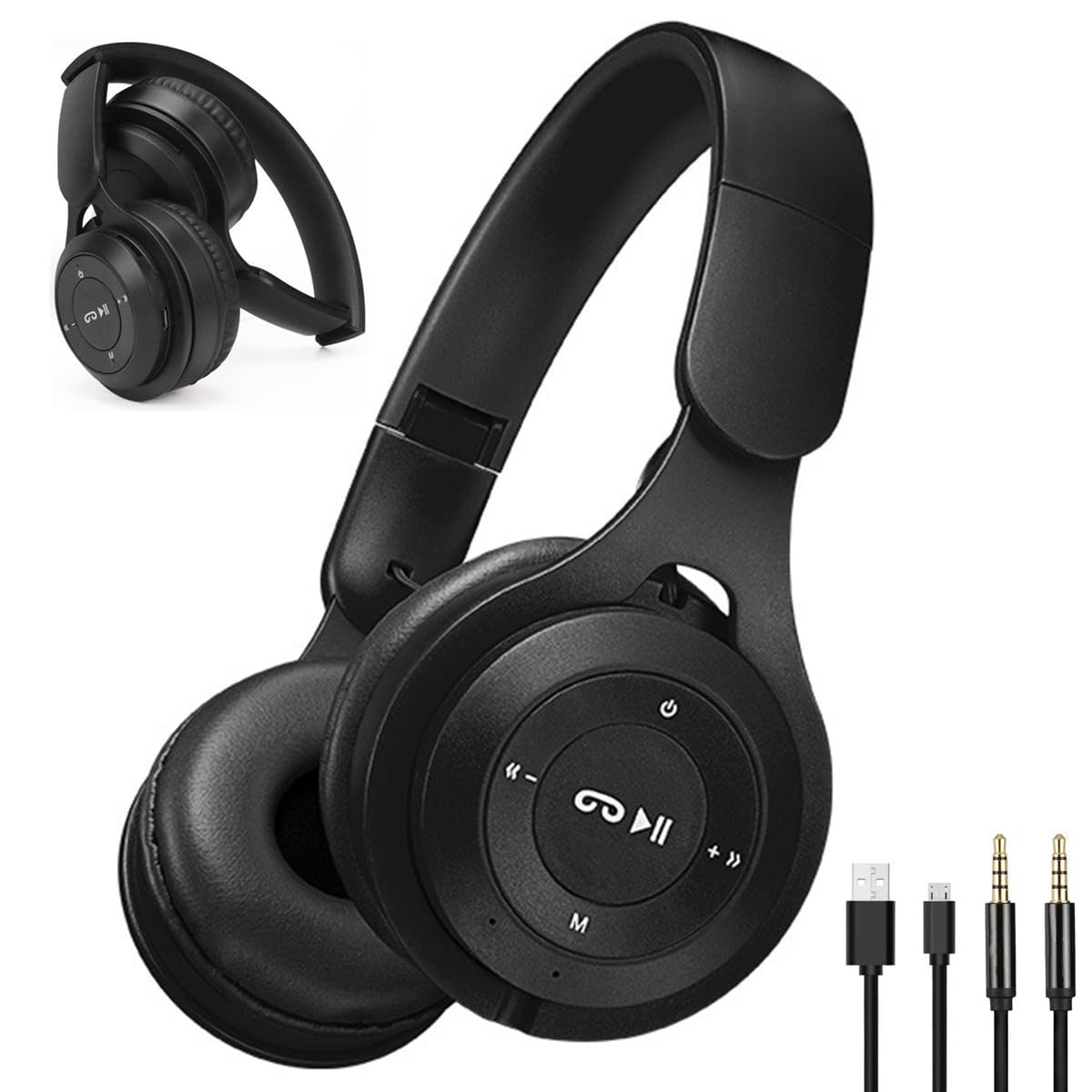 Wireless Headphones Over Ear Bluetooth Headphones Foldable Hi-Fi Stereo ...