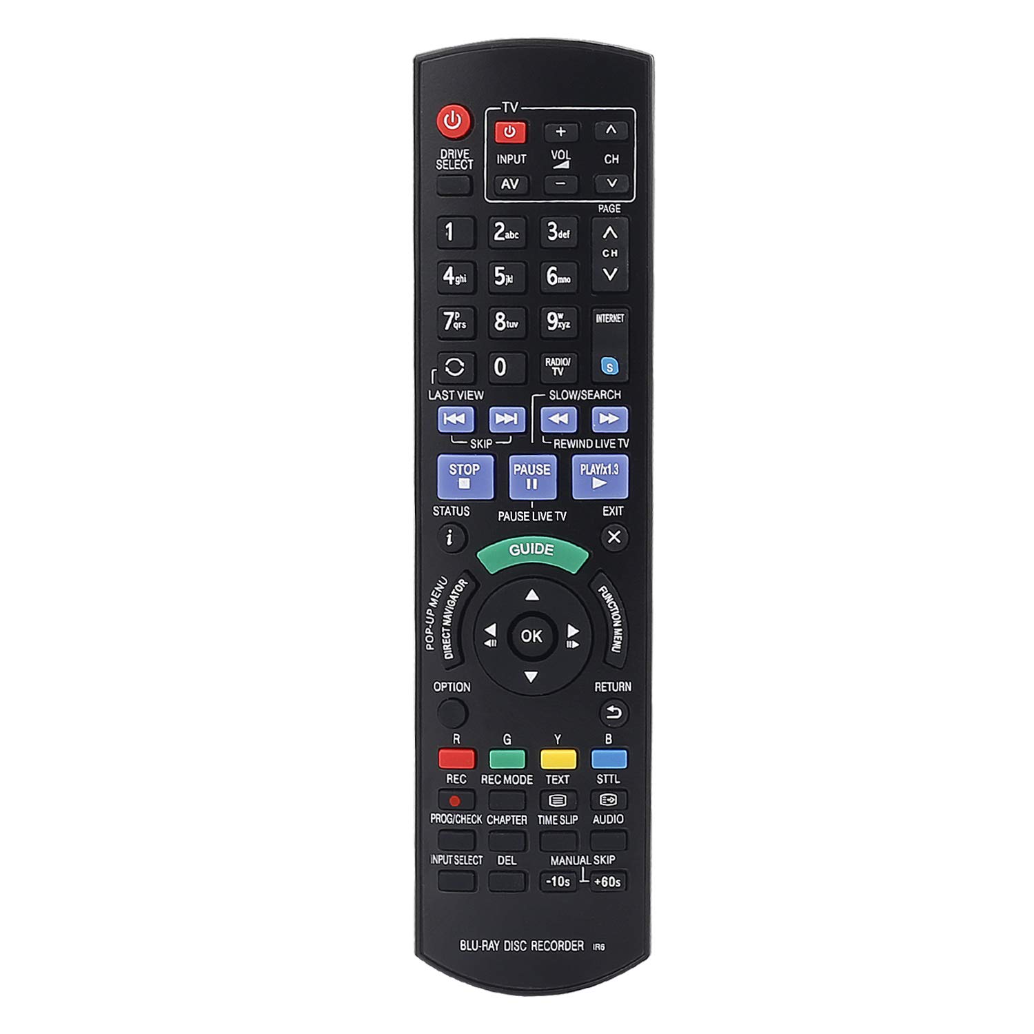 New Replacement Remote Control for Panasonic BLu-RAY DISC Recorder IR6 ...