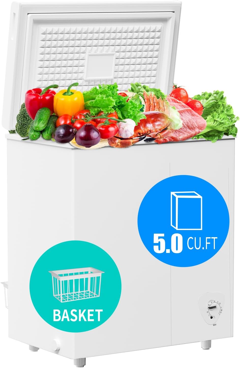 Amazon.com: 5.0 Cu.Ft Deep Freezer, Chest Freezer with 7 Level ...